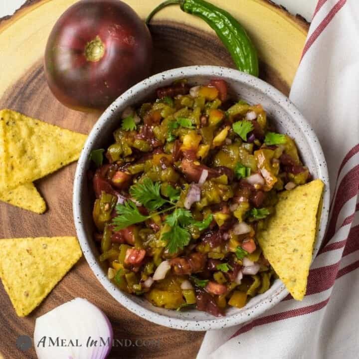 Hatch Green Chile Heirloom Tomato Chunky Salsa - A Meal In Mind